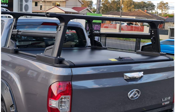 LDV T60 & T60 MAX Matte Black Roller Cover & Bed Rack Adjustable